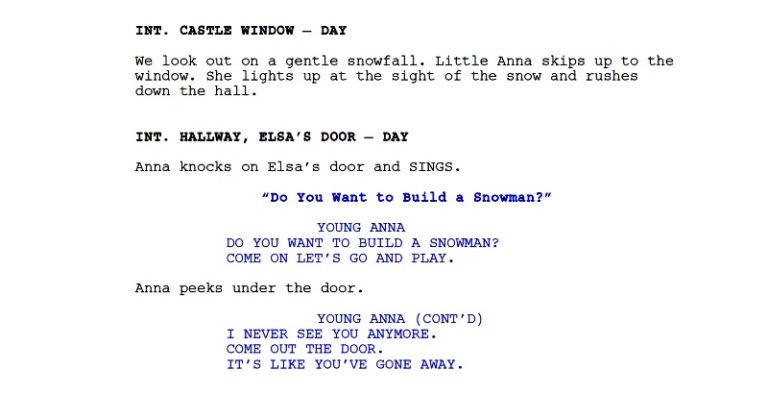 How To Write And Format A Musical Feature Screenplay Screencraft