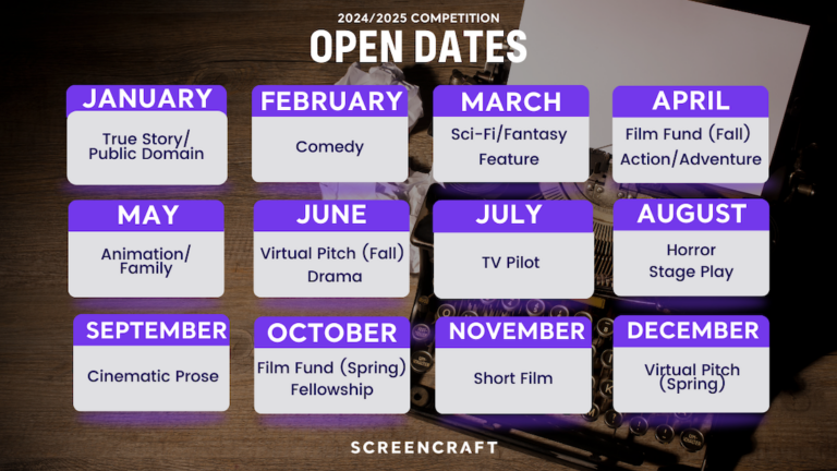 2024 Screencraft Screenwriting Competition Calendar - ScreenCraft